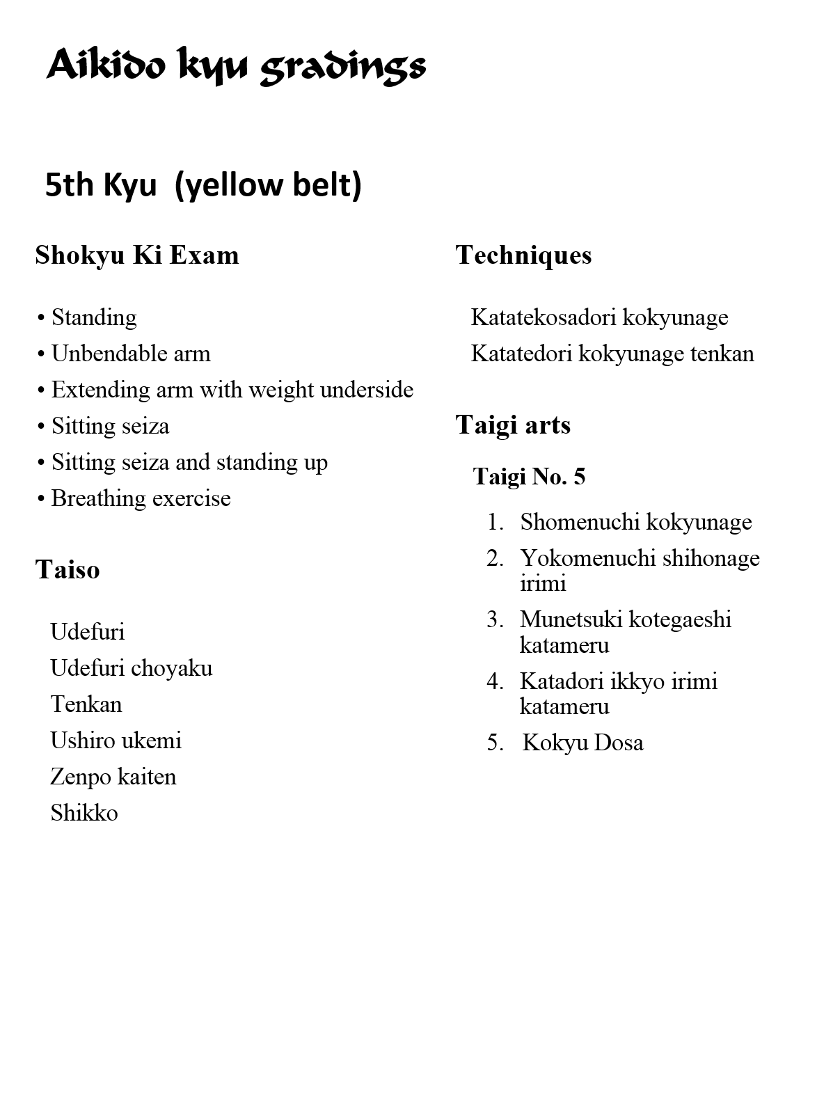 Aikido Goshinkai Syllabus – Aikido Community Aikido Goshinkai Syllabus – Aikido Community